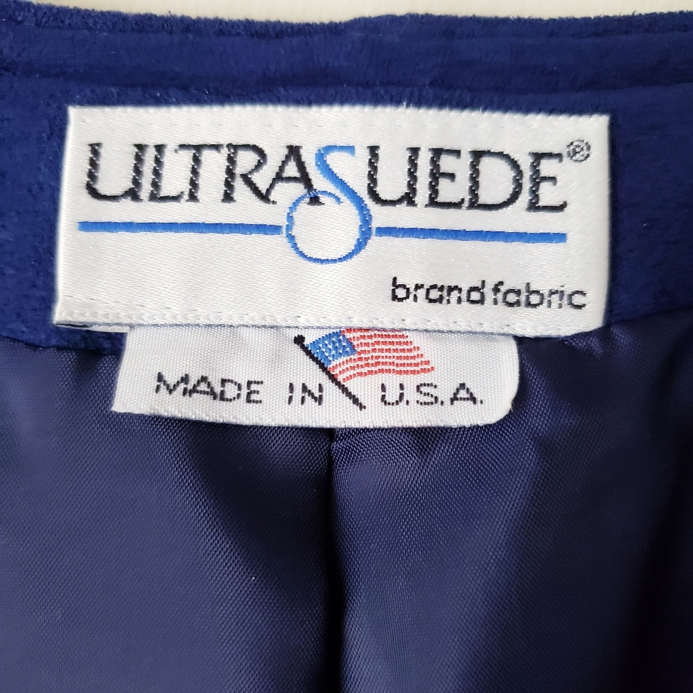 Vintage Ultra Suede Royal Blue Double Breasted Blazer - Gem